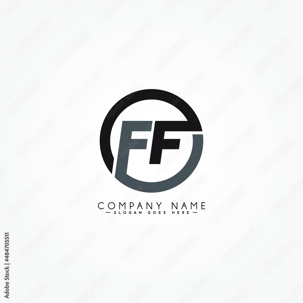 Initial Letter FF Logo - Simple Business Logo for Alphabet F Stock ...