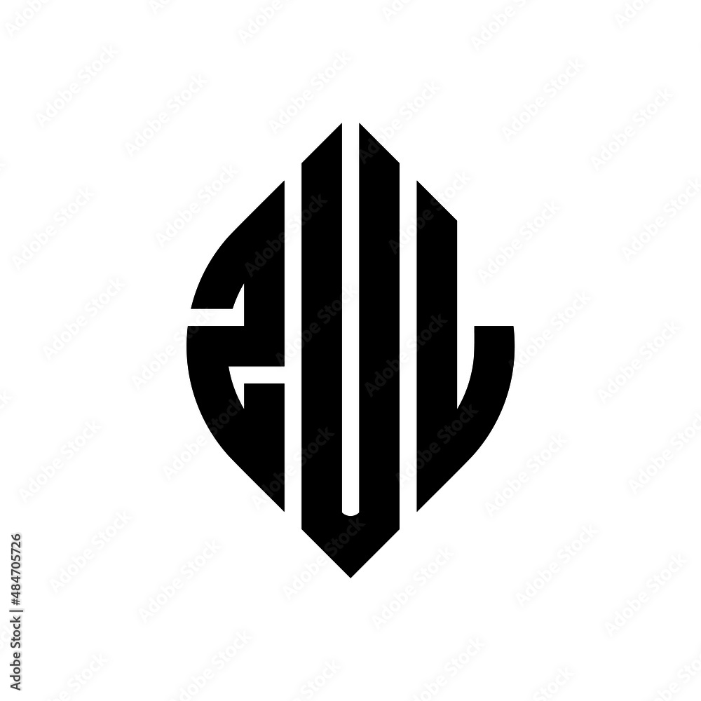 ZUL circle letter logo design with circle and ellipse shape. ZUL ...