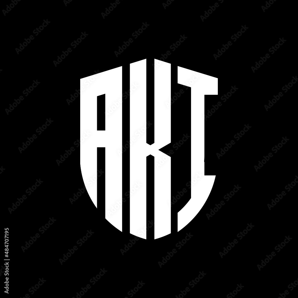 AKI letter logo design. AKI modern letter logo with black background ...