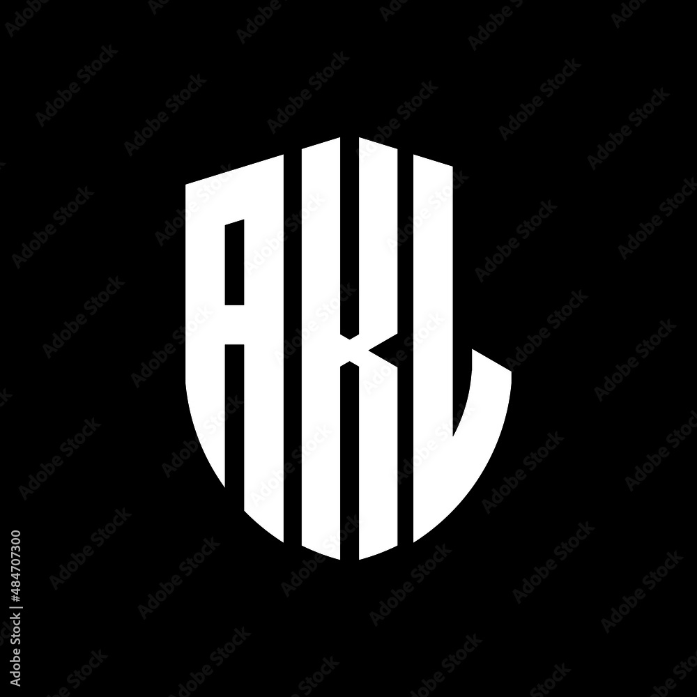 AKL letter logo design. AKL modern letter logo with black background ...