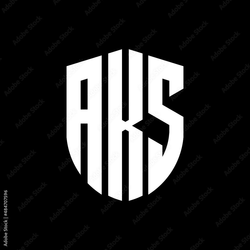 AKS letter logo design. AKS modern letter logo with black background ...