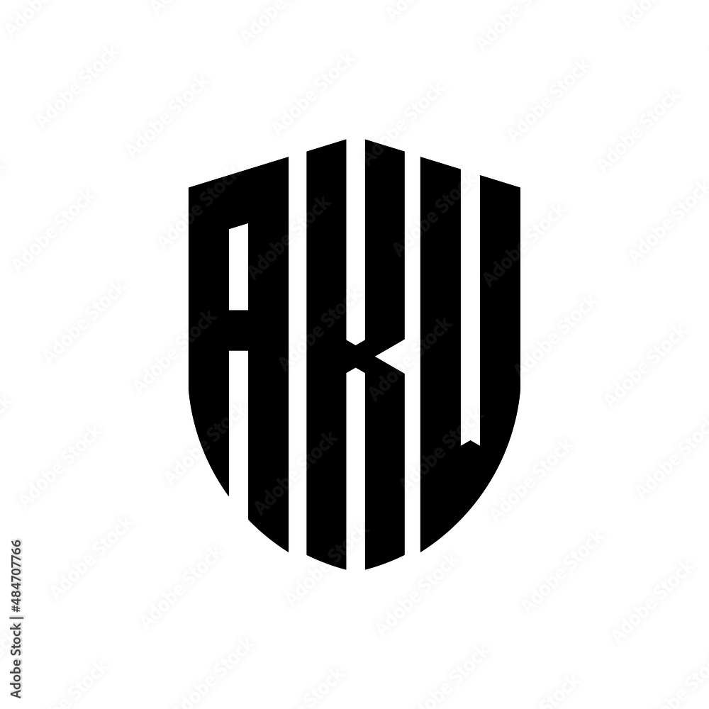 AKW letter logo design. AKW modern letter logo with black background ...