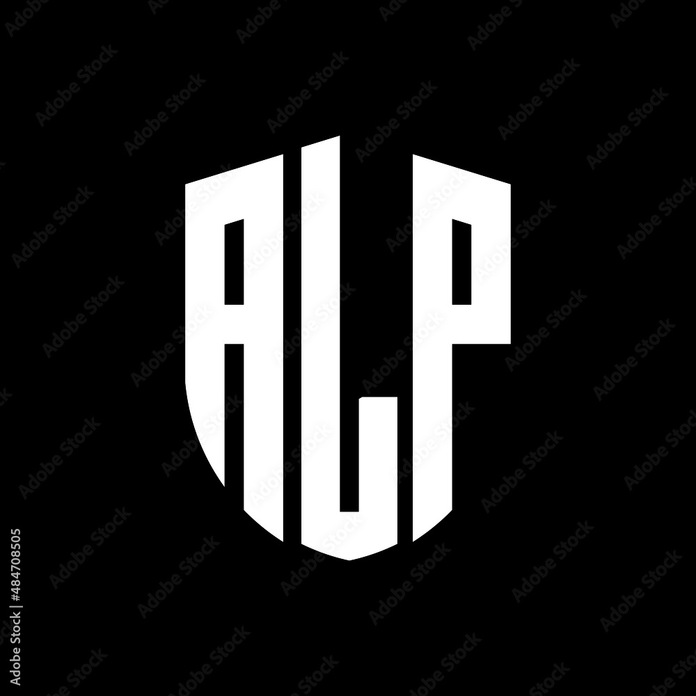 ALP letter logo design. ALP modern letter logo with black background ...