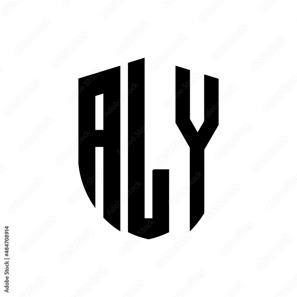 ALY letter logo design. ALY modern letter logo with black background ...