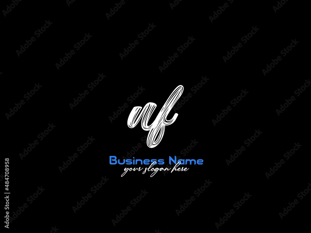 Signature NF Logo, Nf Brush letter logo style with creative and vector ...