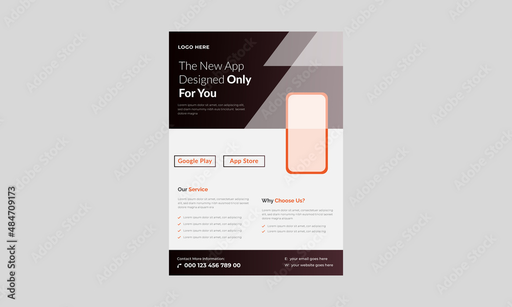 Mobile apps Flyer template, Mobile app promotion flyer template, Mobile ...
