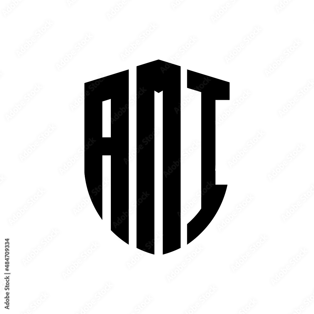 AMI letter logo design. AMI modern letter logo with black background ...