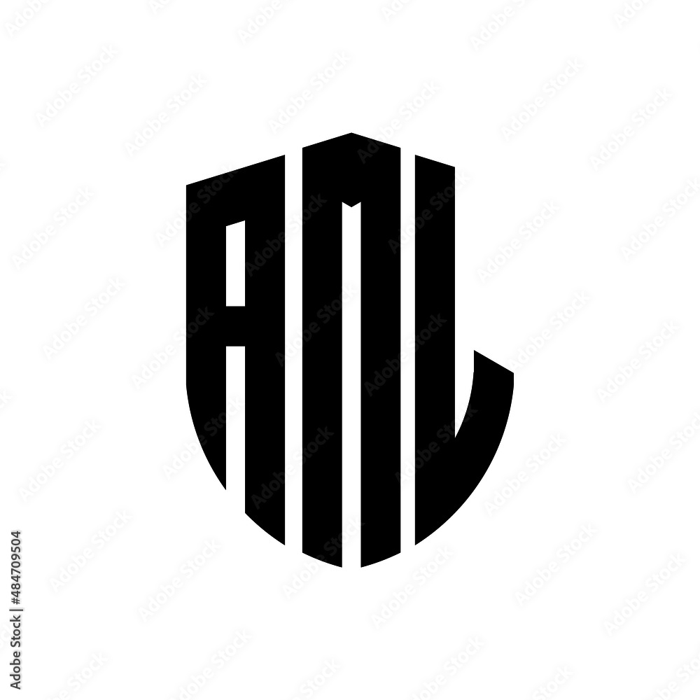 AML letter logo design. AML modern letter logo with black background ...