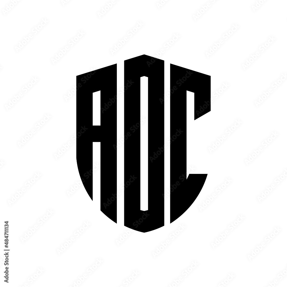 AOC letter logo design. AOC modern letter logo with black background ...
