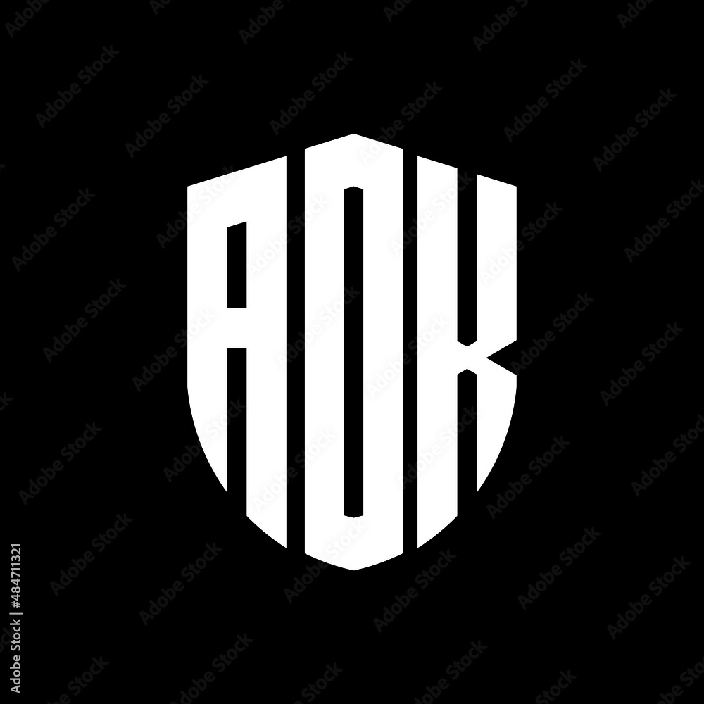 AOK letter logo design. AOK modern letter logo with black background ...