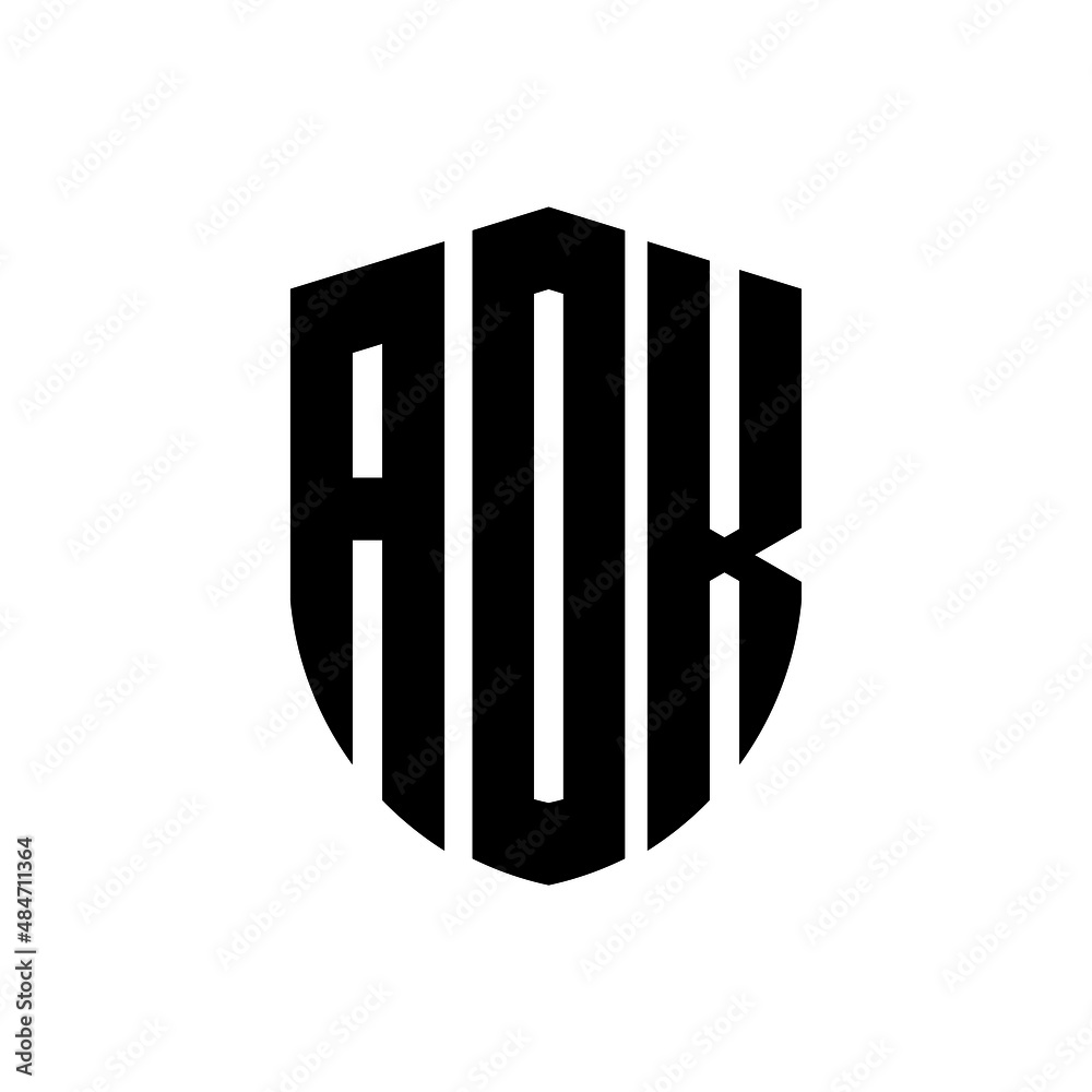 AOK letter logo design. AOK modern letter logo with black background ...