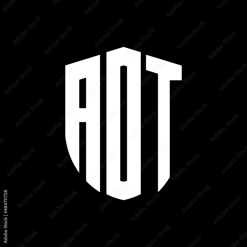 AOT letter logo design. AOT modern letter logo with black background ...
