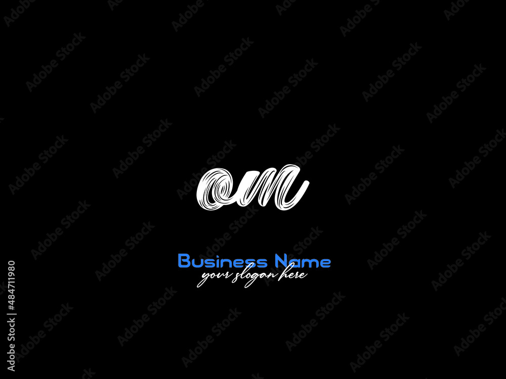 Classic OM Logo, Simple Luxury Om Signature Brush Letter logo design ...