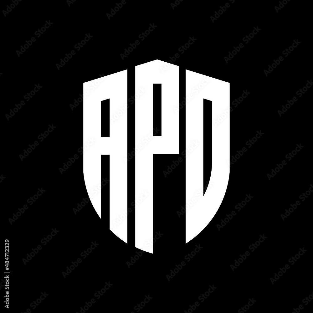 APD letter logo design. APD modern letter logo with black background ...