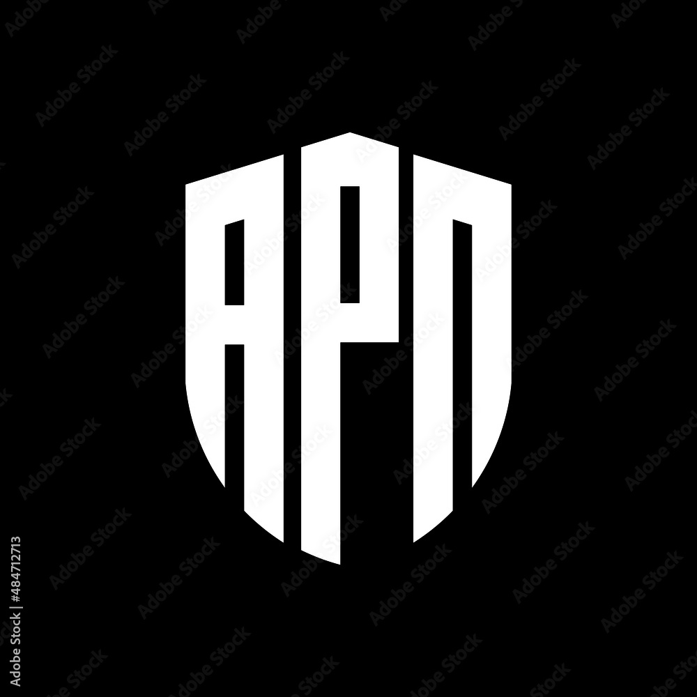 APN letter logo design. APN modern letter logo with black background ...