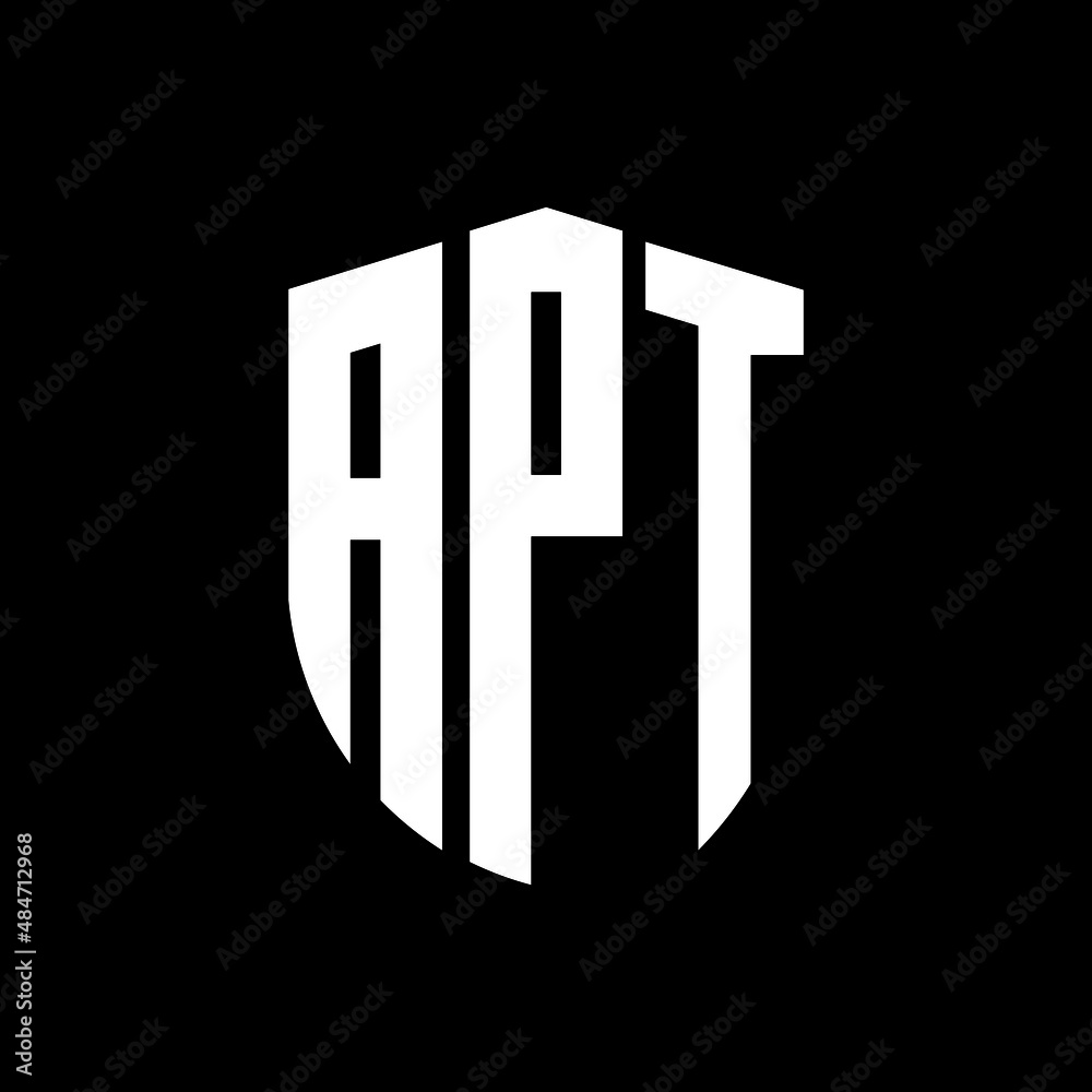 APT letter logo design. APT modern letter logo with black background ...