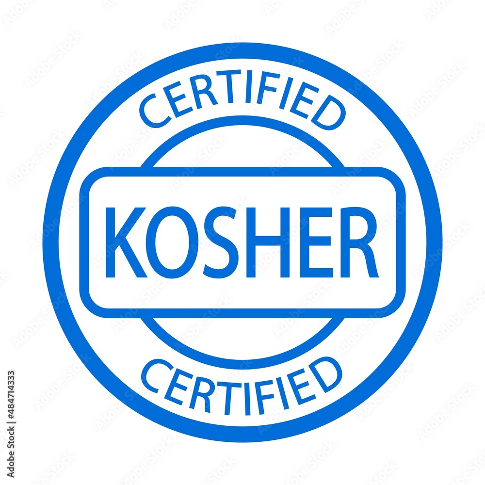 Kosher food products label, badge or logo. Vector Kosher sign ...