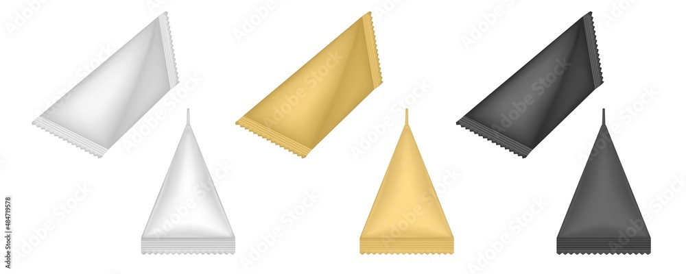Tetrahedral packaging set. Triangular cardboard package for beverage ...