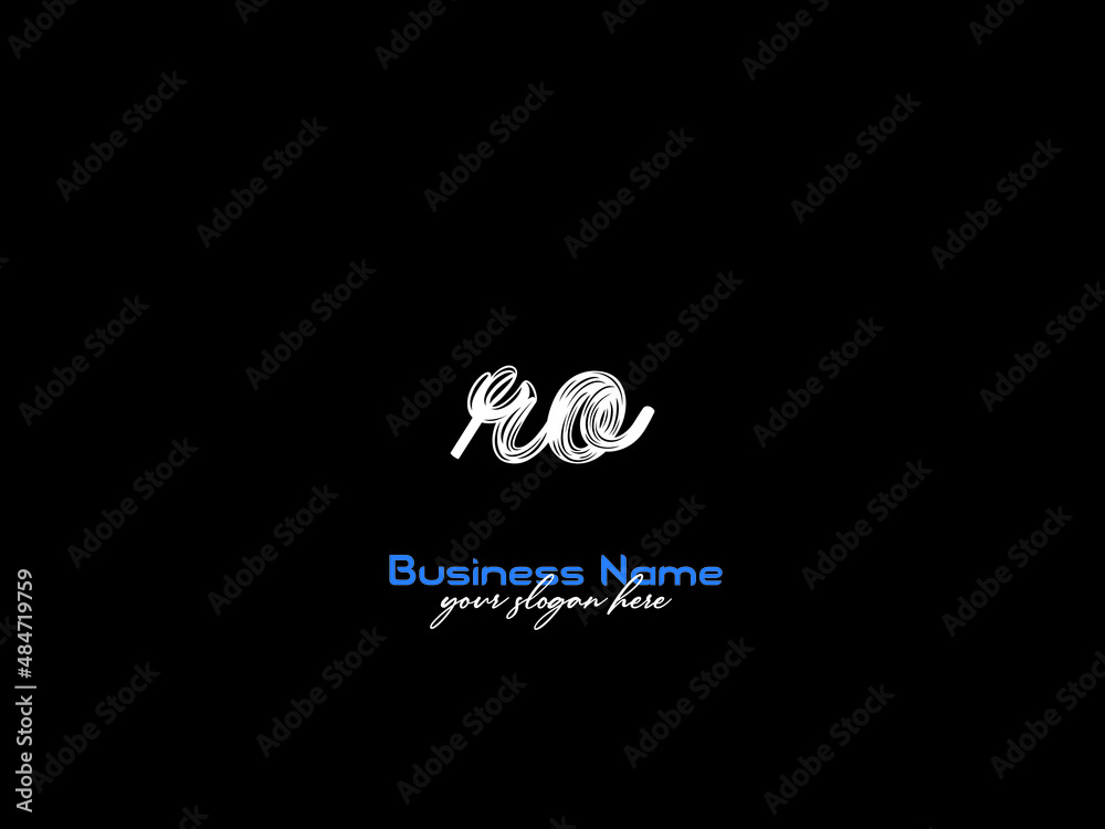 Ro abstract signature logo, signature RO Logo letter vector image Stock ...