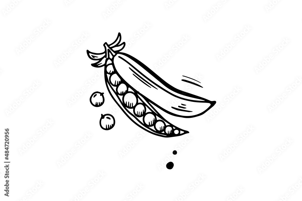 Peas Black And White Clipart