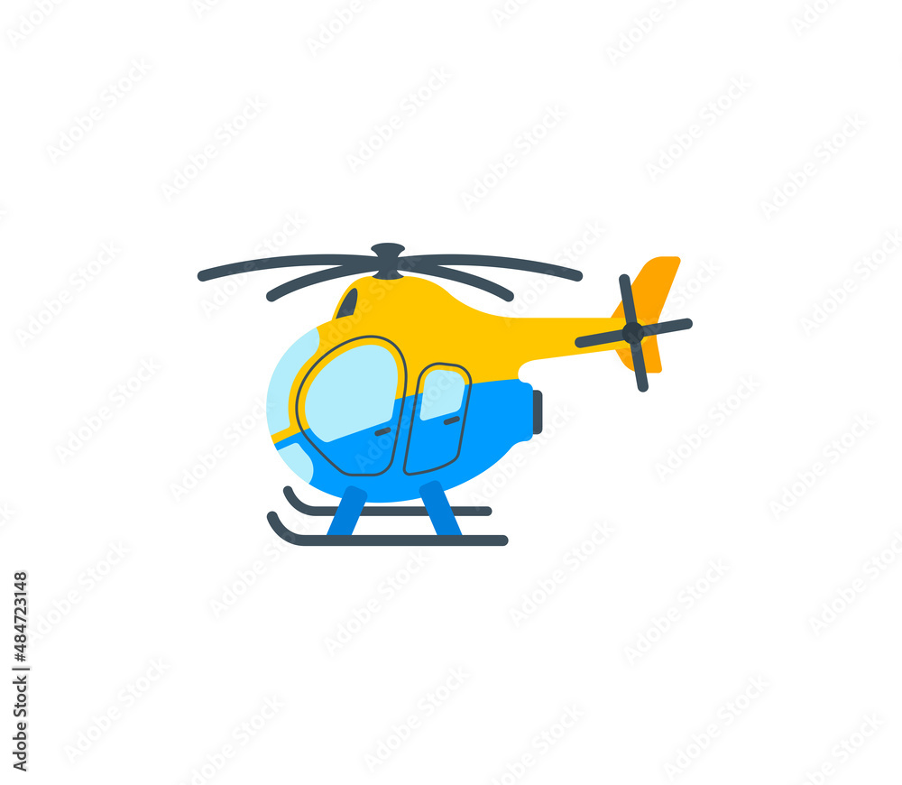 Helicopter vector isolated icon. Emoji illustration. Helicopter vector ...