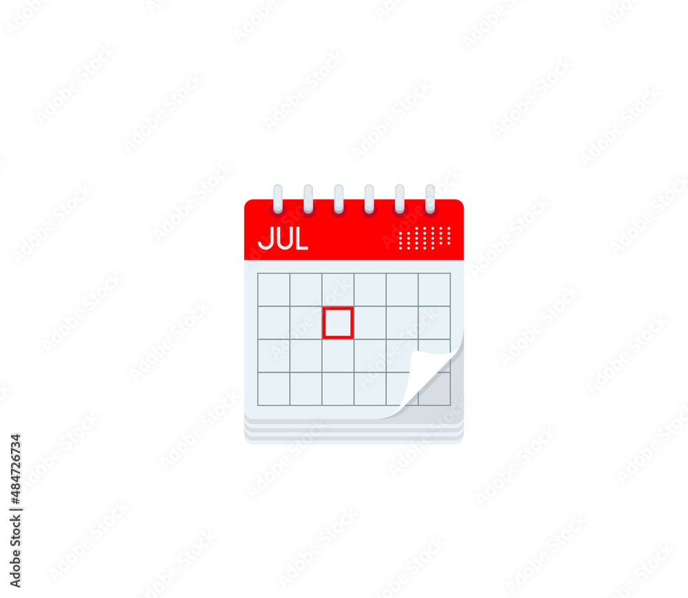 Wall calendar vector isolated icon. Emoji illustration. Spiral calendar ...