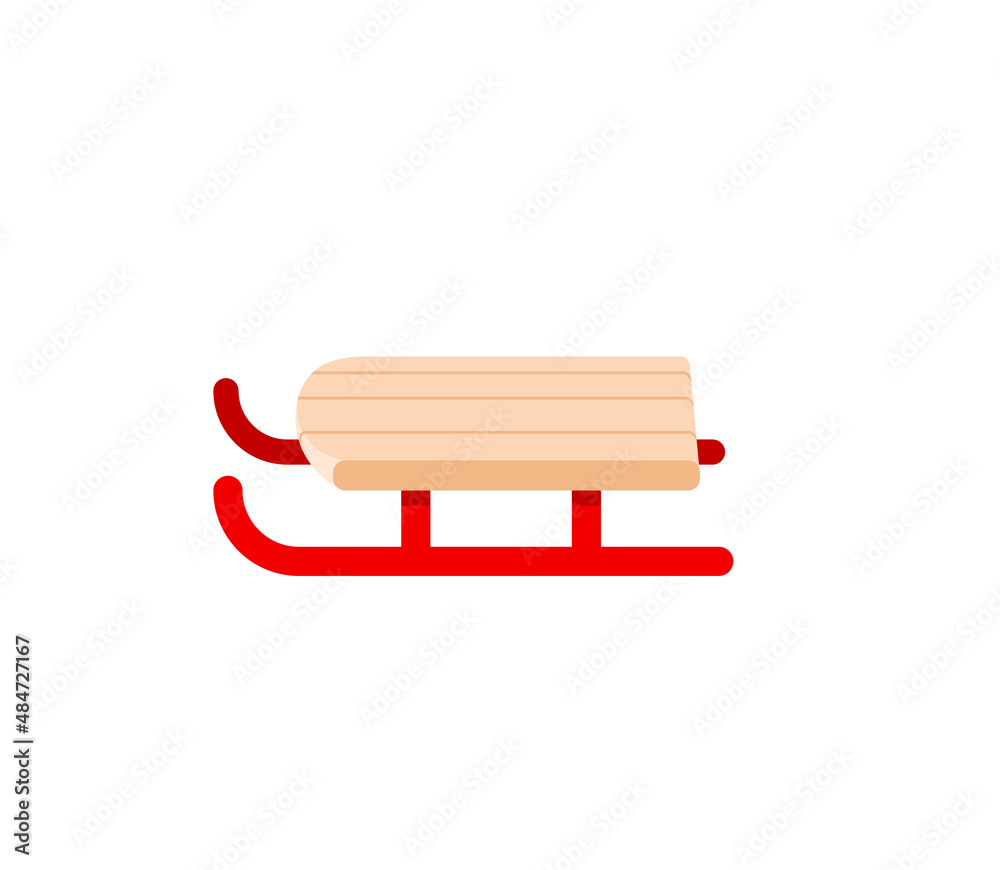 Sled vector isolated icon. Emoji illustration. Sled vector emoticon ...