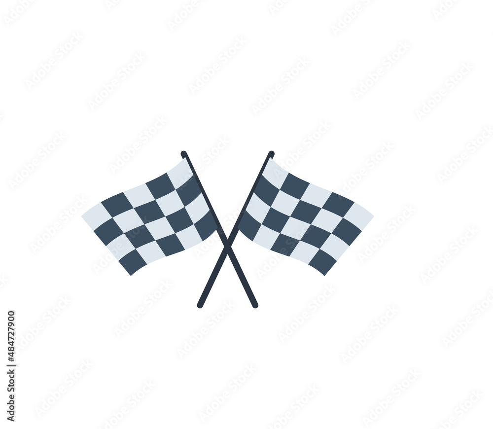 Crossed Chequered Flag vector isolated icon. Emoji illustration ...