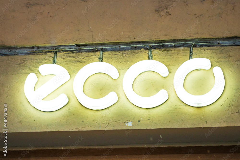 ecco logo sign shop store footwear shoes global brand Stock Photo ...