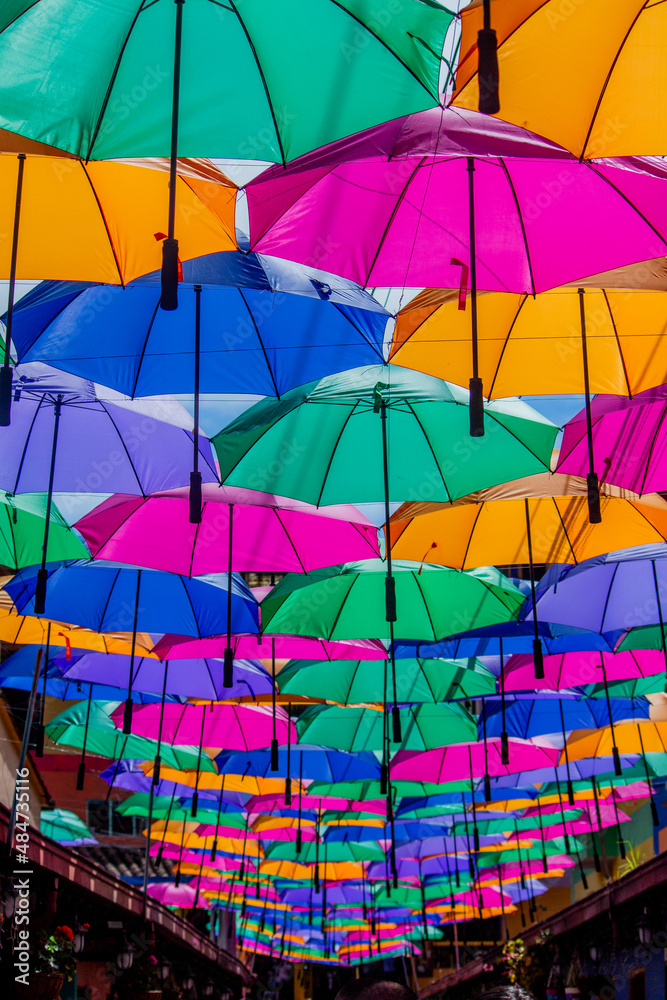 Colorful Umbrellas In The Air