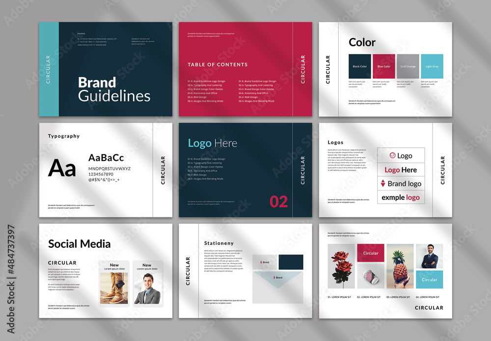 Brand Guidelines Layout Stock Template | Adobe Stock