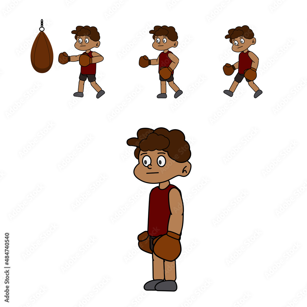 Cartoon boxer in boxing gloves. Vector illustration of a cartoon ...
