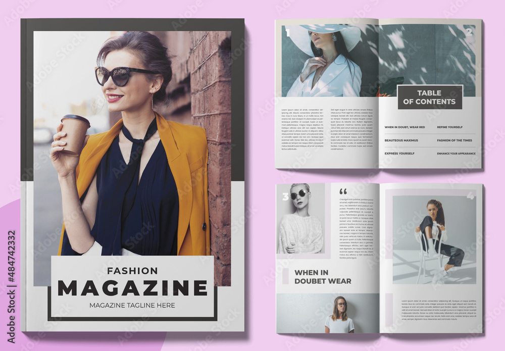 Fashion Magazine Layout Design Stock Template | Adobe Stock