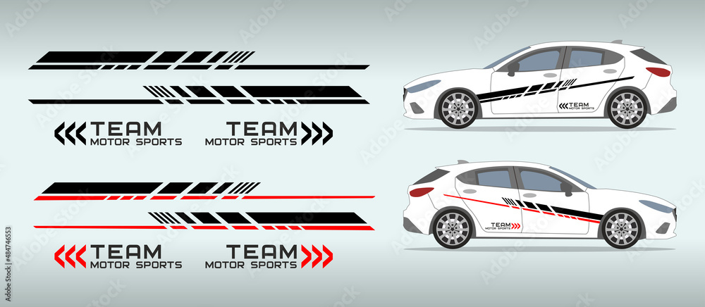 Car side sticker design. Auto vinyl decal template. Suitable for ...