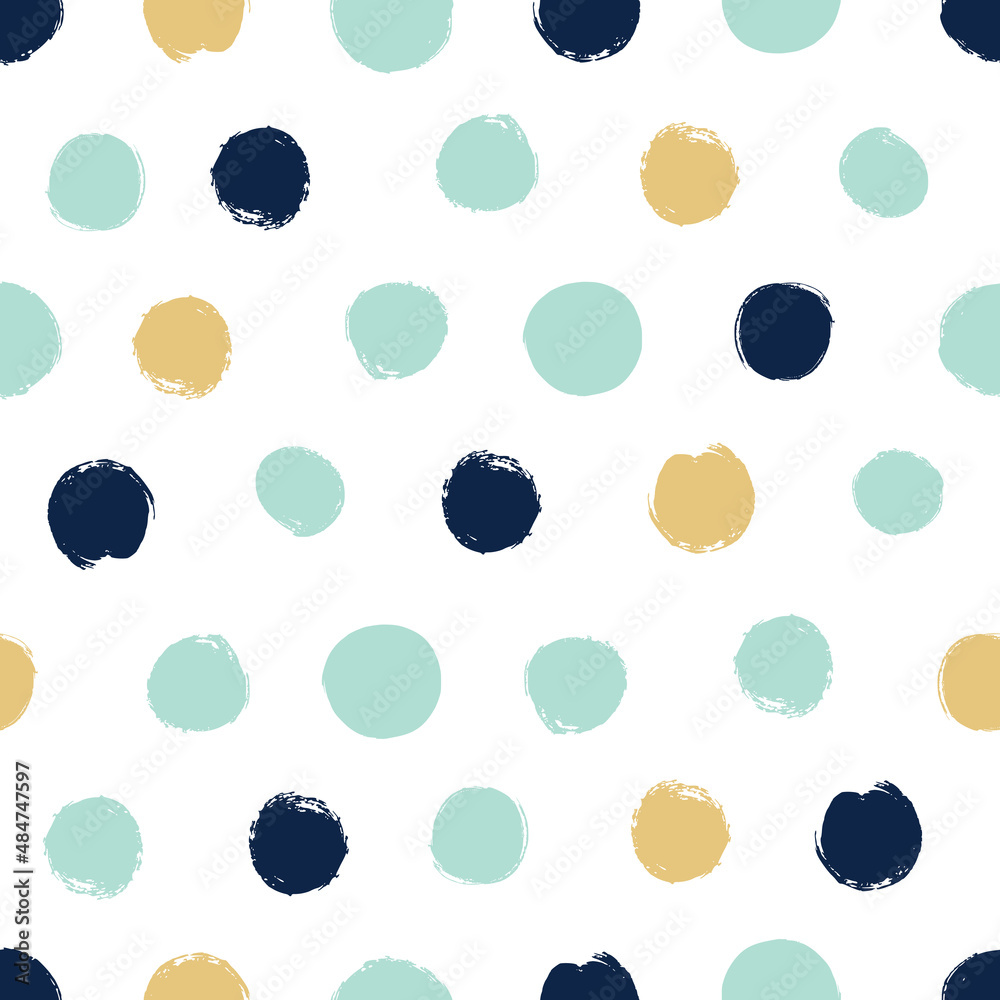 Simple polka dot background. The pattern is drawn with a dry brush ...