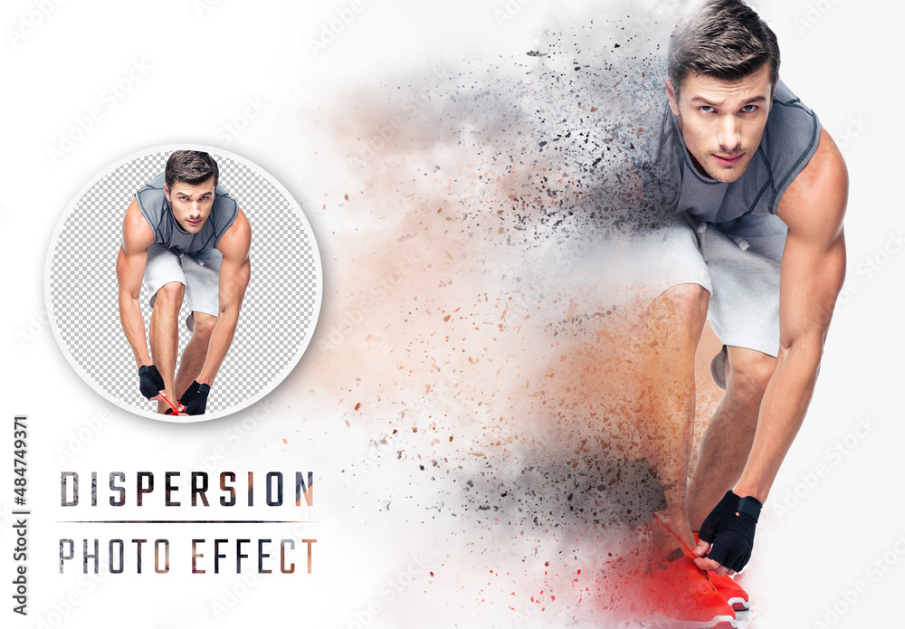 Dispersion Photo Effect with Smoke and Dust Mockup Stock Template ...