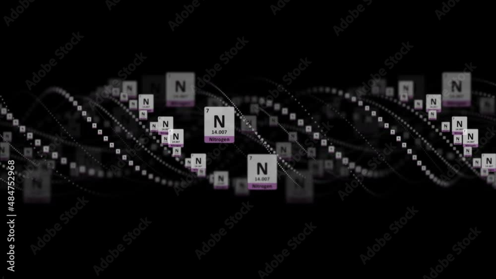 NITROGEN Molecule Symbol, Chemistry Periodic Table, Animation ...
