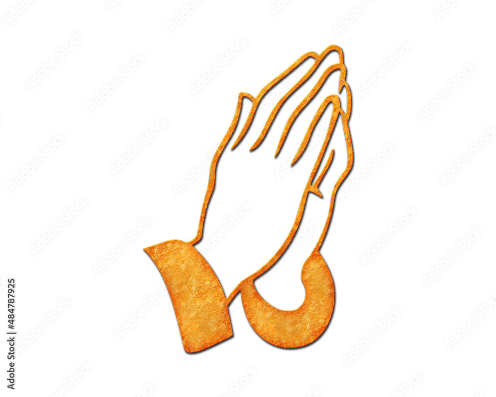 Pray hands faith symbol Potato Chips icon logo illustration Stock ...