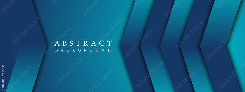 Blue triangle arrow corner vector background design. overlap layer for ...