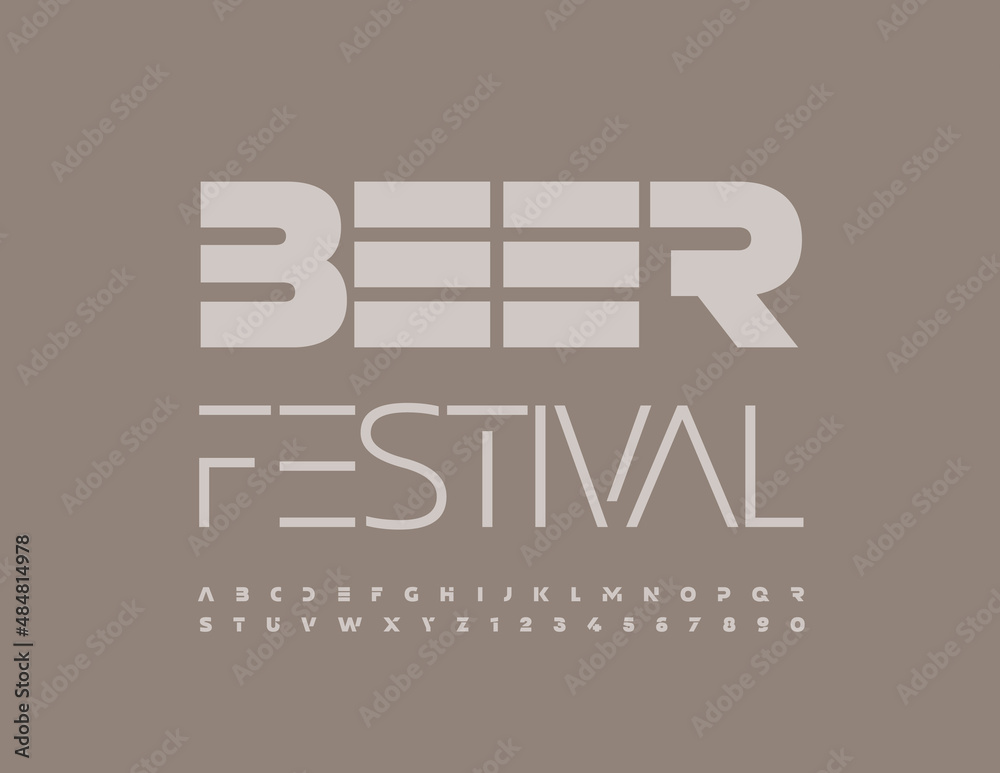 Vector stylish Banner Beer Festival. Modern Bold Font. Creative set of ...