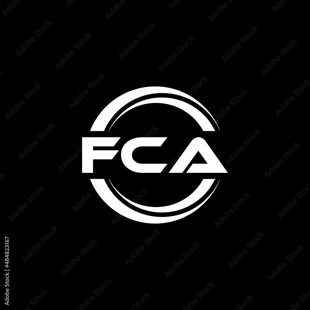 FCA letter logo design with black background in illustrator, vector ...