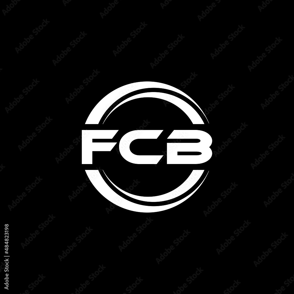 FCB letter logo design with black background in illustrator, vector ...