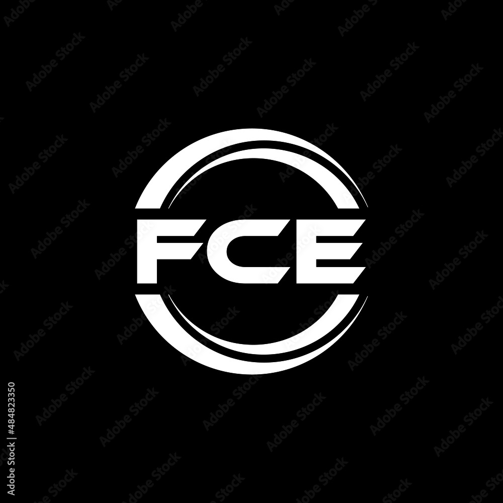 FCE letter logo design with black background in illustrator, vector ...