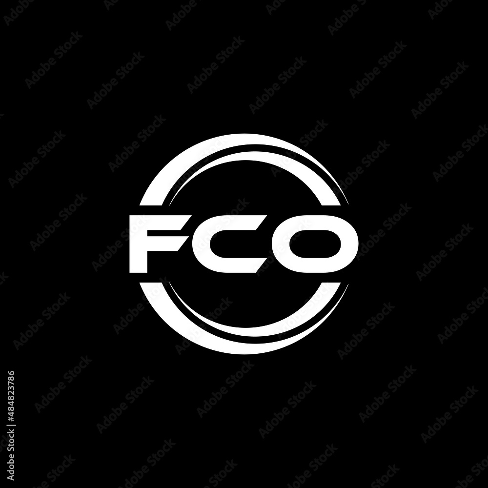 FCO letter logo design with black background in illustrator, vector ...