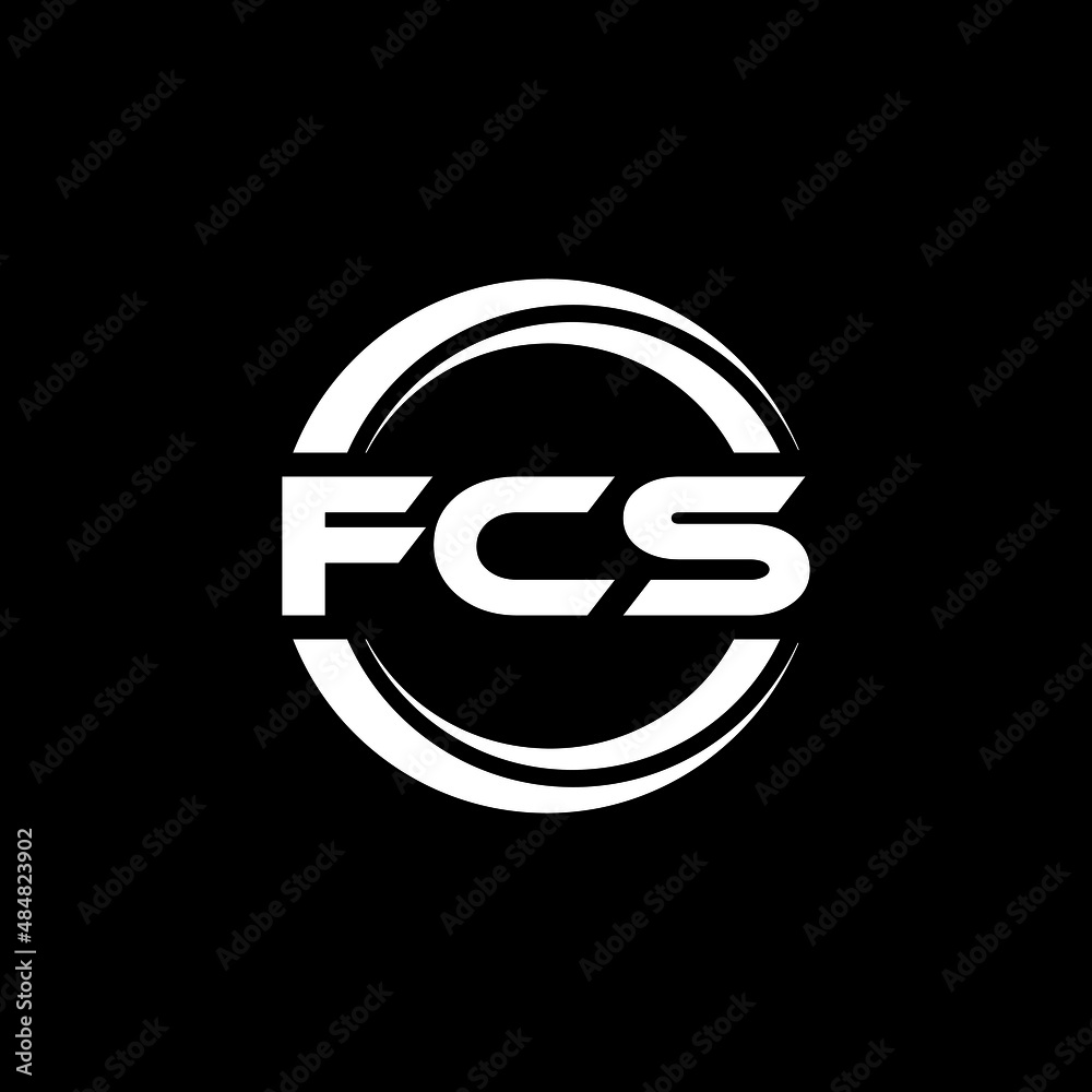 FCS letter logo design with black background in illustrator, vector ...