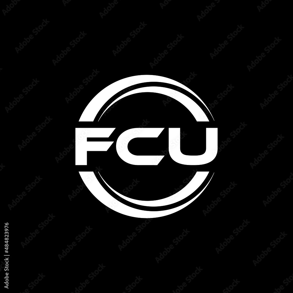 FCU letter logo design with black background in illustrator, vector ...