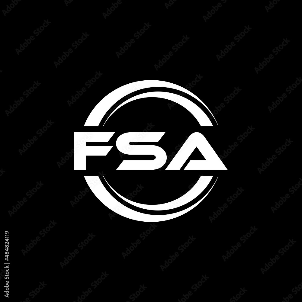 FSA letter logo design with black background in illustrator, vector ...