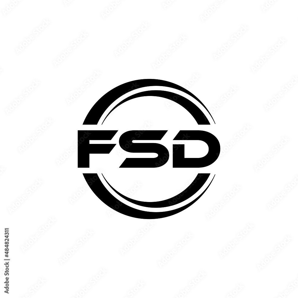 FSD letter logo design with white background in illustrator, vector ...