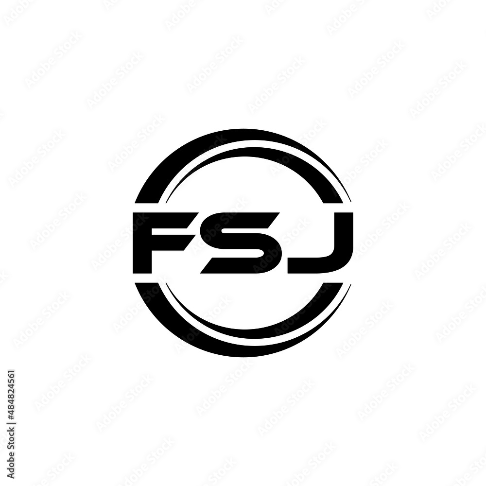 FSJ letter logo design with white background in illustrator, vector ...