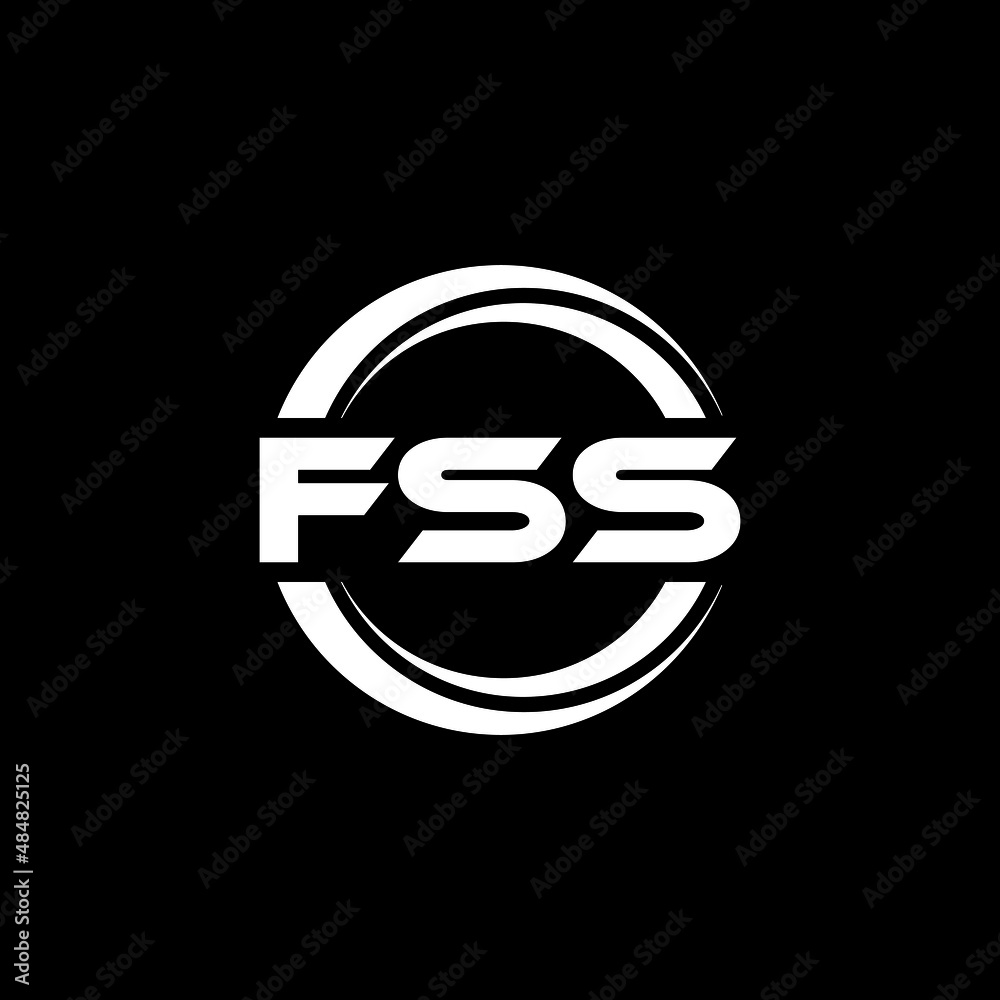 FSS letter logo design with black background in illustrator, vector ...
